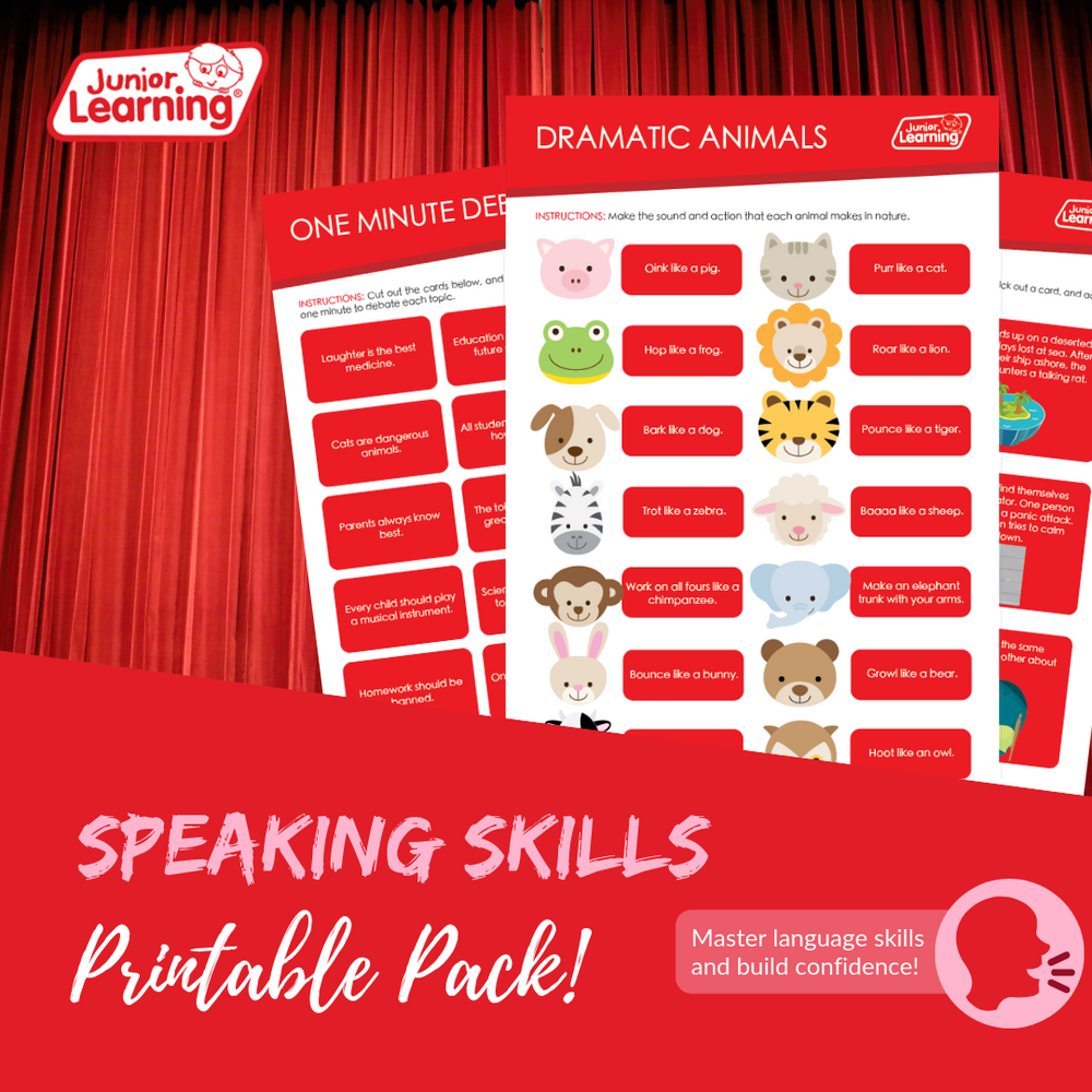 Speaking Skills Printables – Junior Learning USA