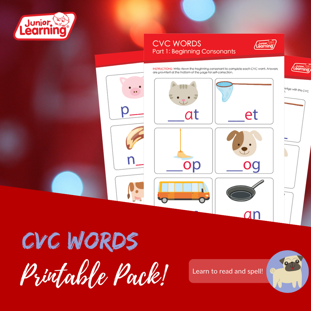 CVC Words Printables – Junior Learning USA