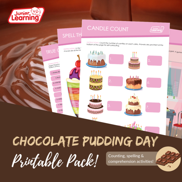 Chocolate Pudding Day Printables – Junior Learning USA