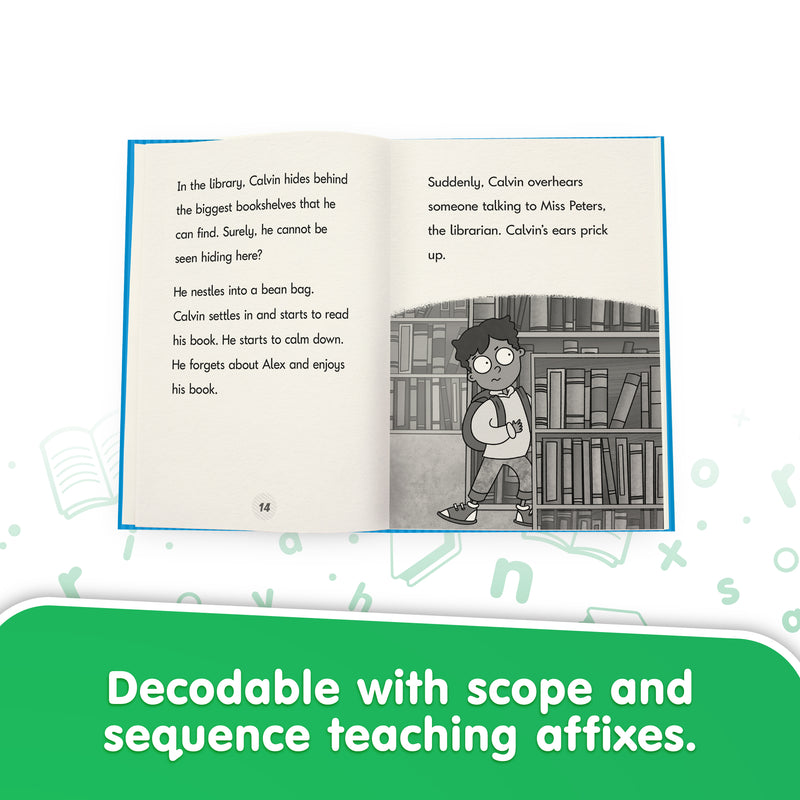 Calvin - Decodable Chapter Books - Box Set - Affixes (Phase 6) – Junior ...
