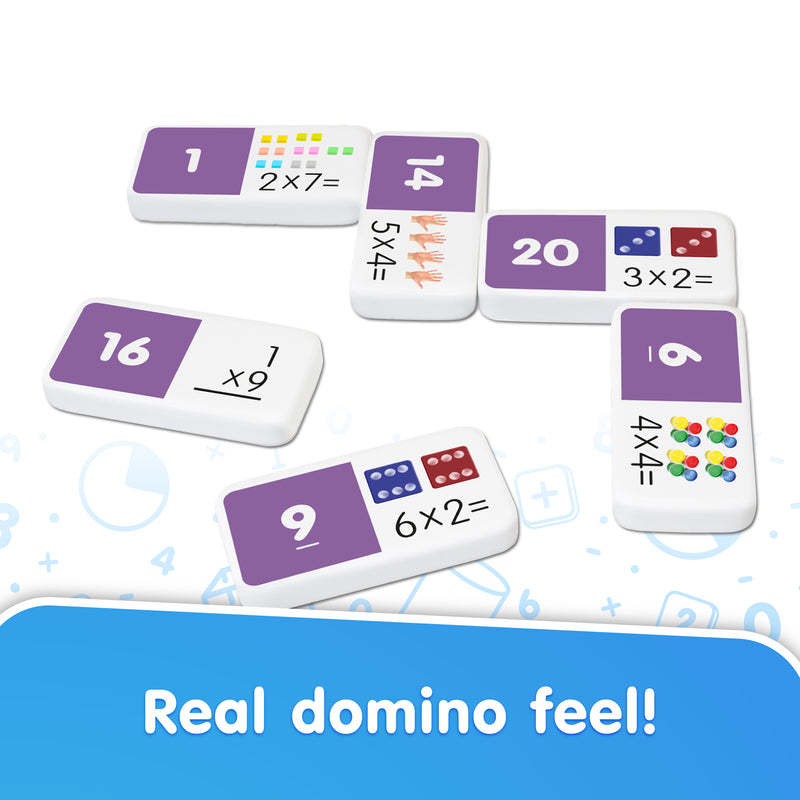 Multiplication Dominoes, 28 Pieces, Ages 7-9, Math Skills, Grade 2-3 ...